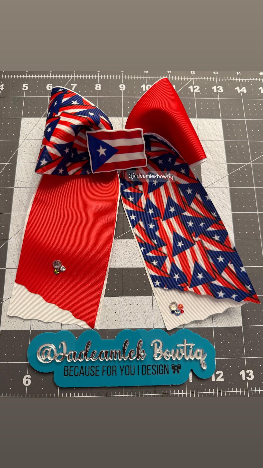 Lazo Para Niña Con Bandera De Puerto Rico, Jibarita Y Flor De Maga ...