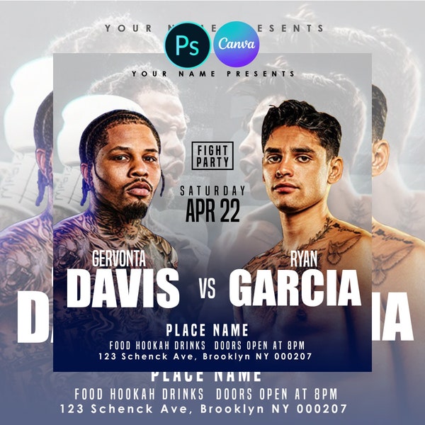 Fight Night Invitations - Etsy