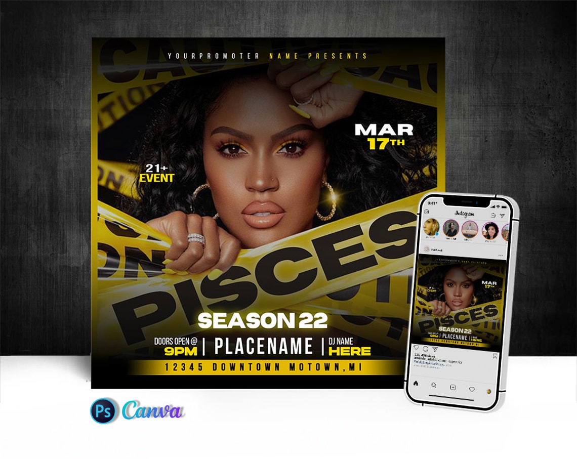 Zodiac Season Customize Your Own Zodiac Sign Party Flyer, Editable on ...