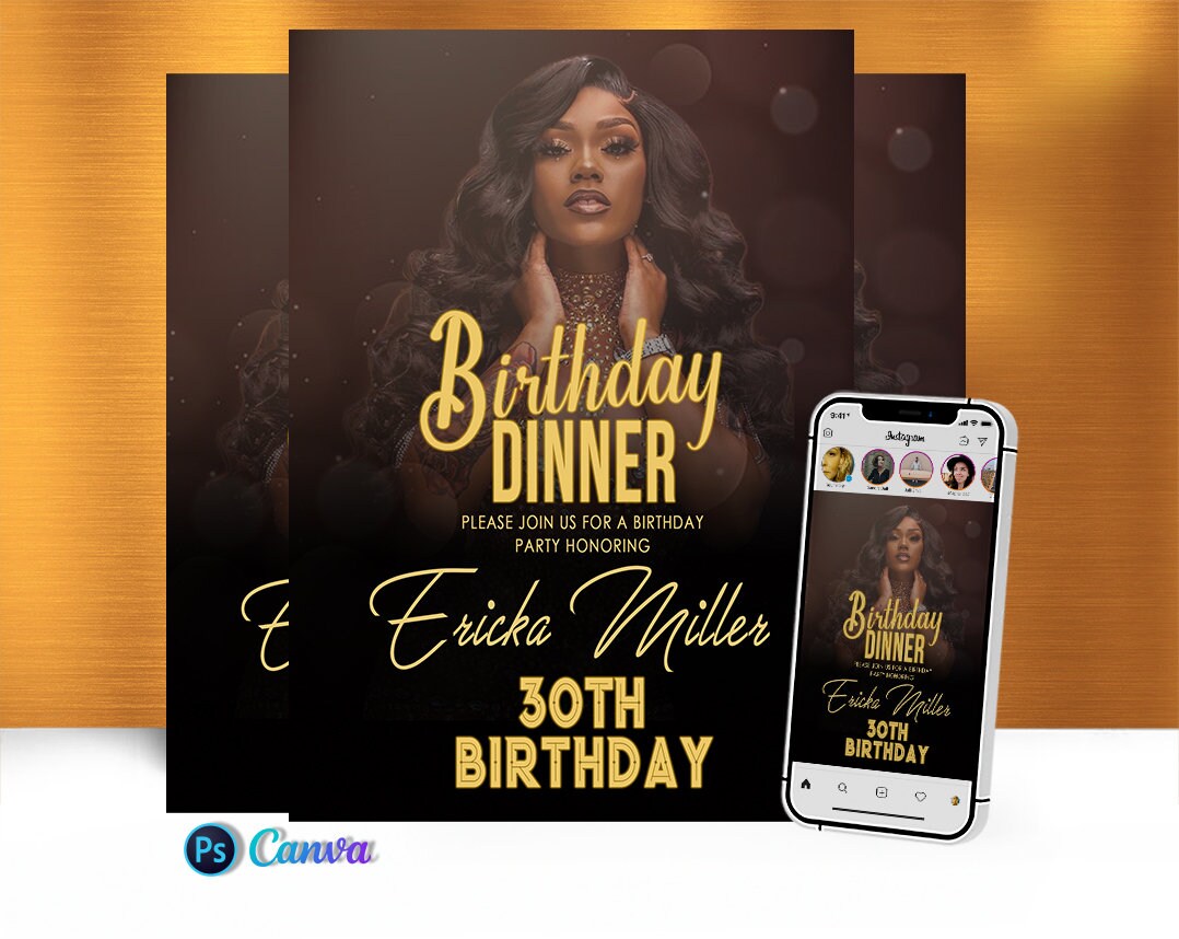 30th Birthday Invitation, Edit on Cava and Photoshop - Etsy