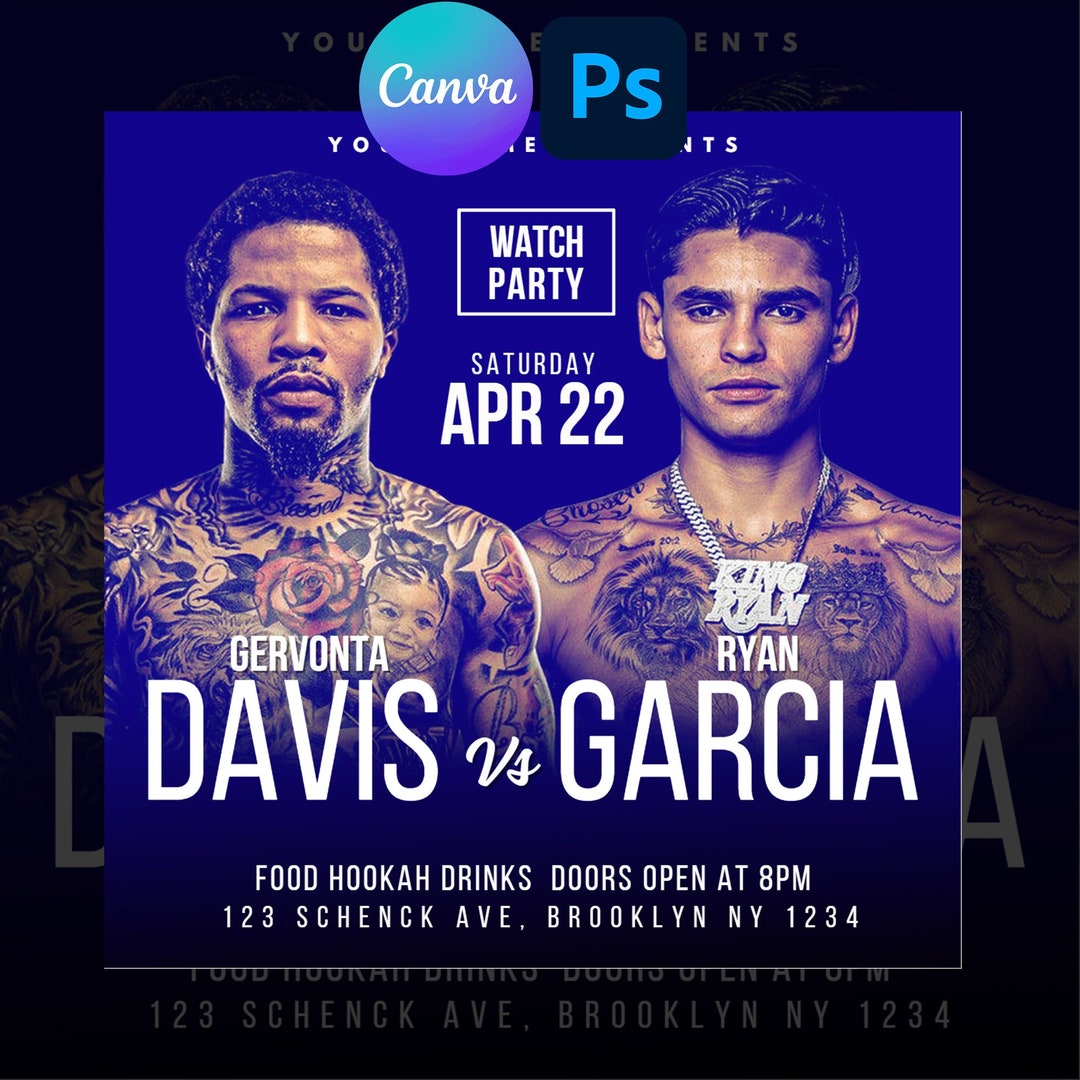 Gervonta Davis Vs Ryan Garcia Flyer, Edit on Canva and Photoshop Watch ...