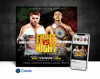 Canelo Alvarez Vs. Jaime Munguia Watch Party Flyer, Edit on Photoshop ...