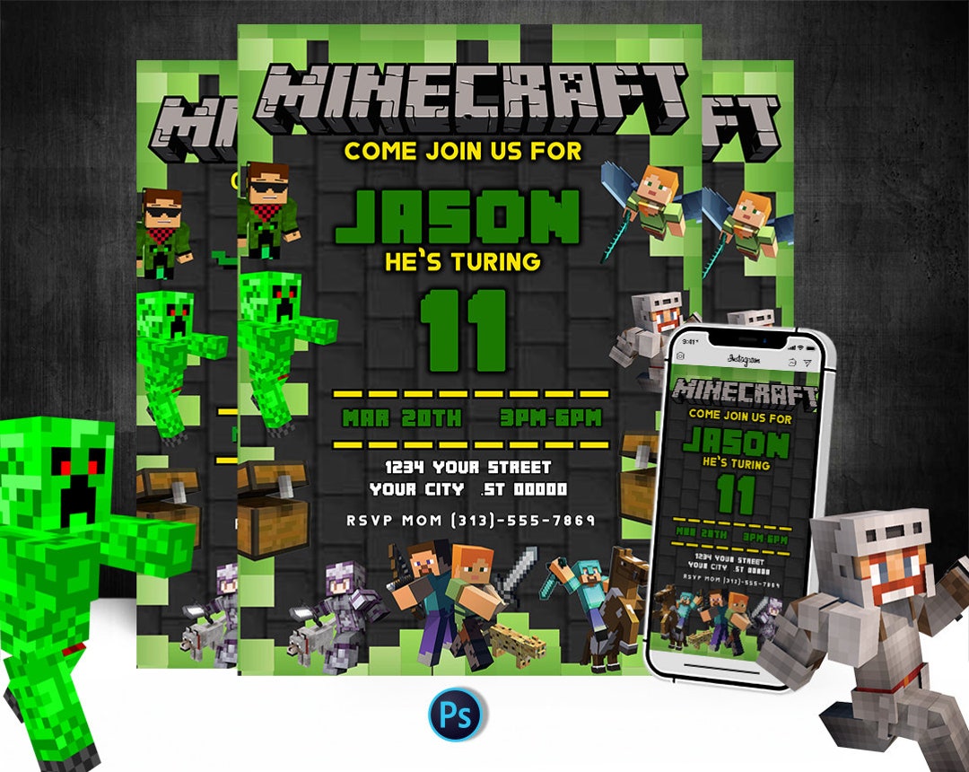 Birthday Party Invitation Flyer and Phone Invitation, Editable on Cava ...