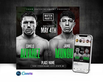 Canelo Alvarez Vs. Jaime Munguia Watch Party Flyer, Edit on Photoshop ...