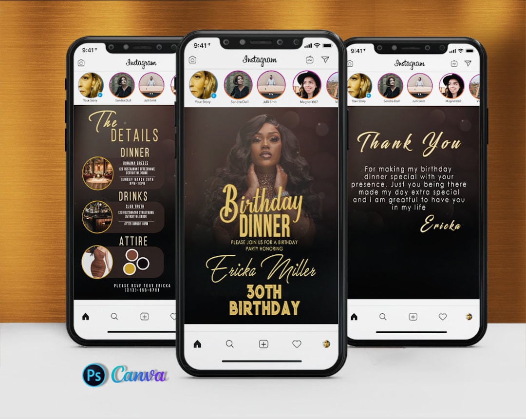 30th Birthday Invitation, Edit on Cava and Photoshop - Etsy