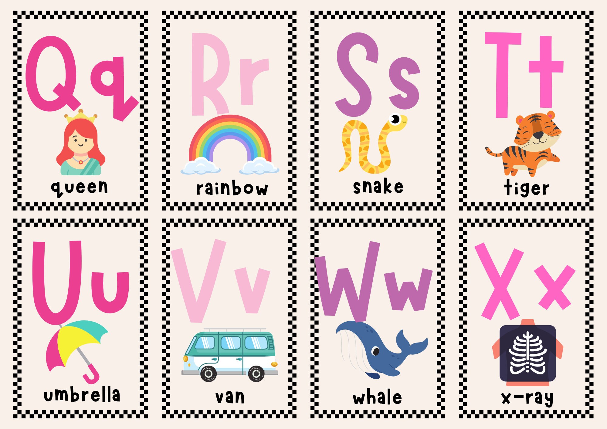 Printable Alphabet Flashcards With Pictures - Etsy