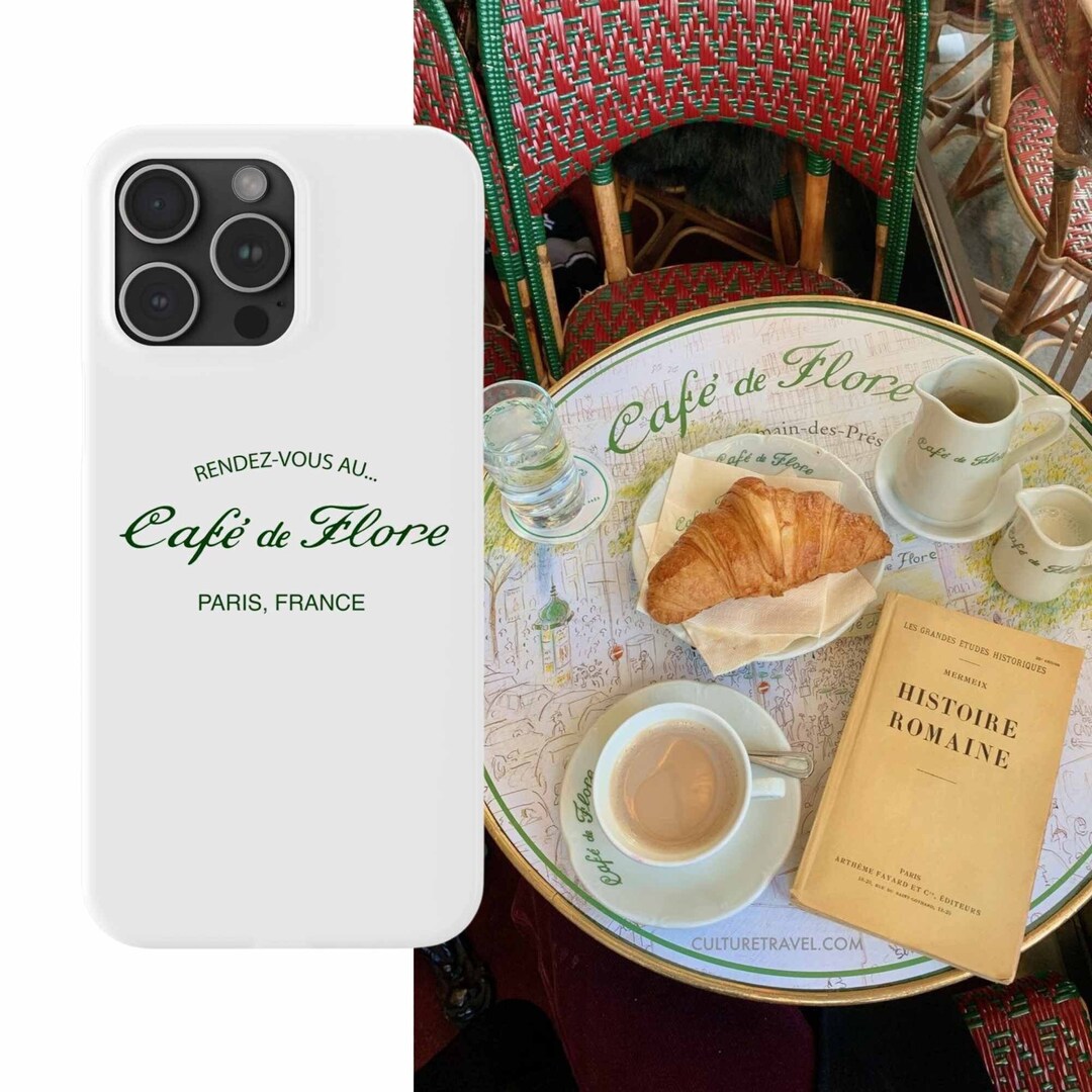 Cafe De Flore Paris Cafe iPhone Case Parisian French Coffee Shop Cafe ...