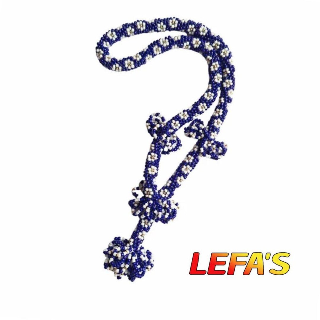 Handmade Macedonian Kjostek Dance Beads: Blue & White Flower - Etsy