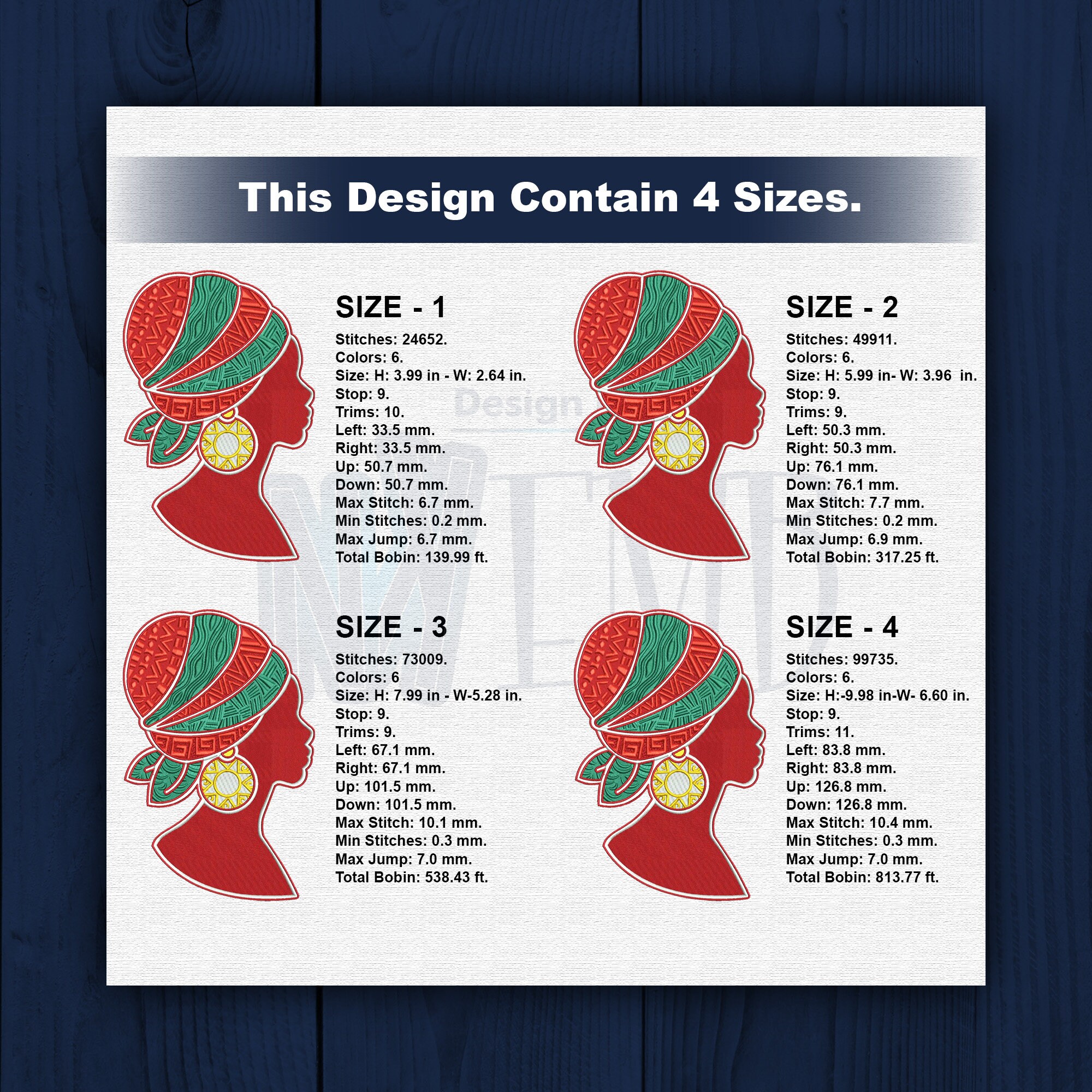Turban Head Embroidery Design for African Queens Elegant - Etsy