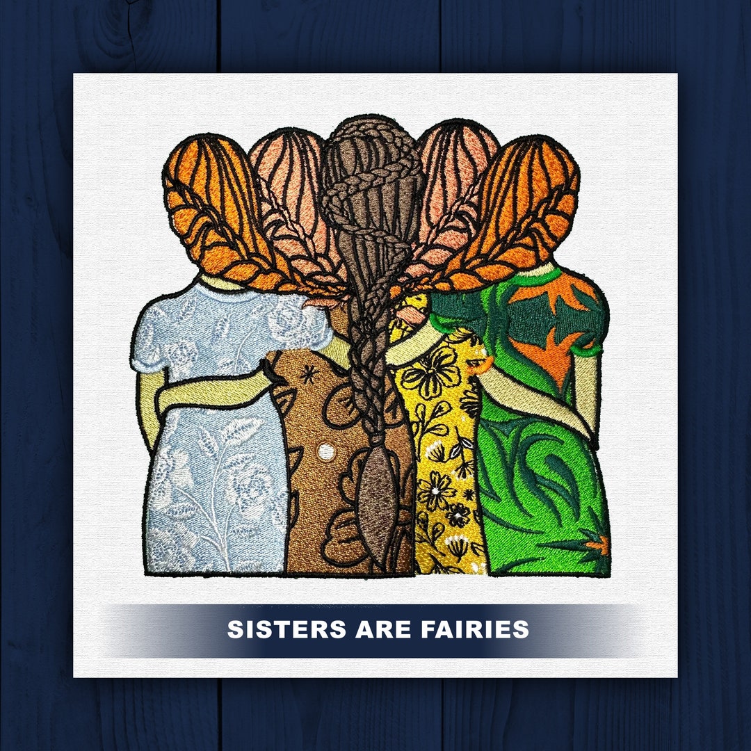 Sisters Are Fairies Embroidery Design. in the Hoop Embroidery Machine ...