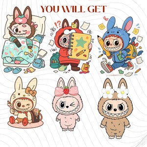 Labubu Back to School PNG Bundle | 20 Kawaii School Clipart Files ...