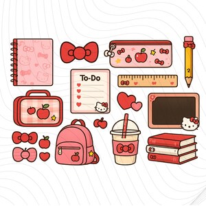Labubu Back to School PNG Bundle | 20 Kawaii School Clipart Files ...