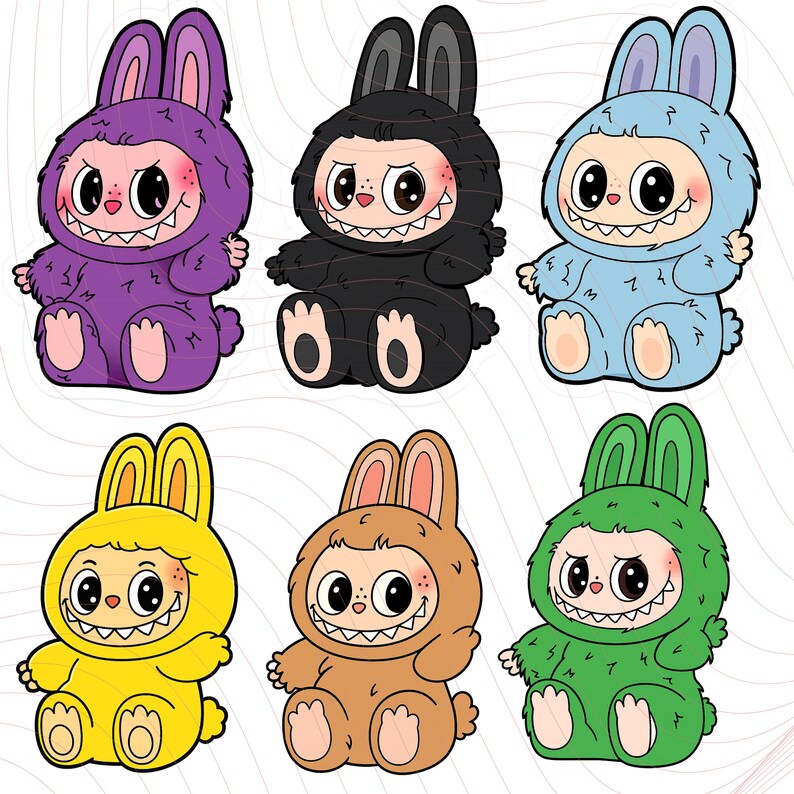 Labubu PNG SVG Bundle | Cute Kawaii Labubu Clipart | Cartoon Labubu ...