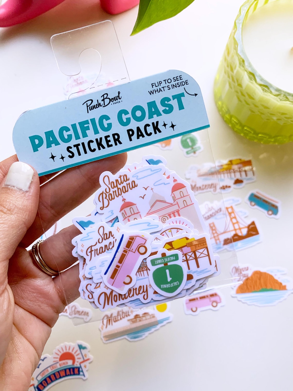 Pacific Coast Highway Sticker Pack, Mid-century PCH Glossy Stickers ...