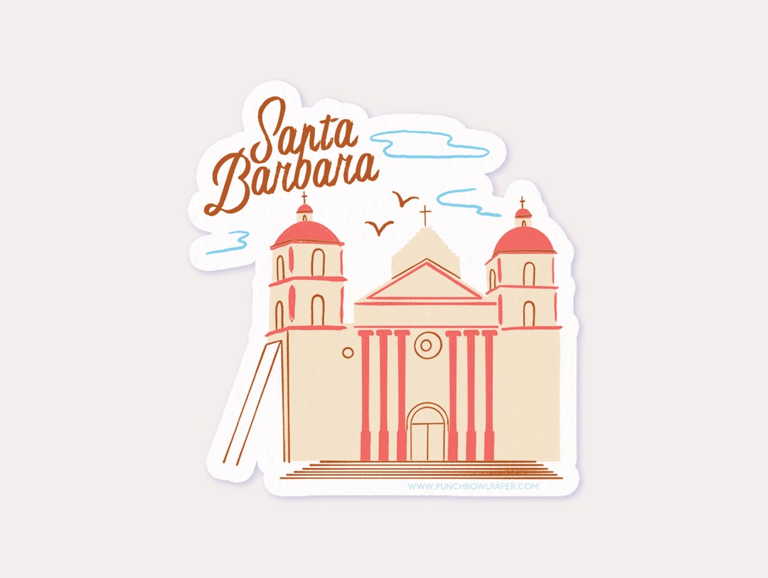 Santa Barbara Vinyl Sticker - Etsy