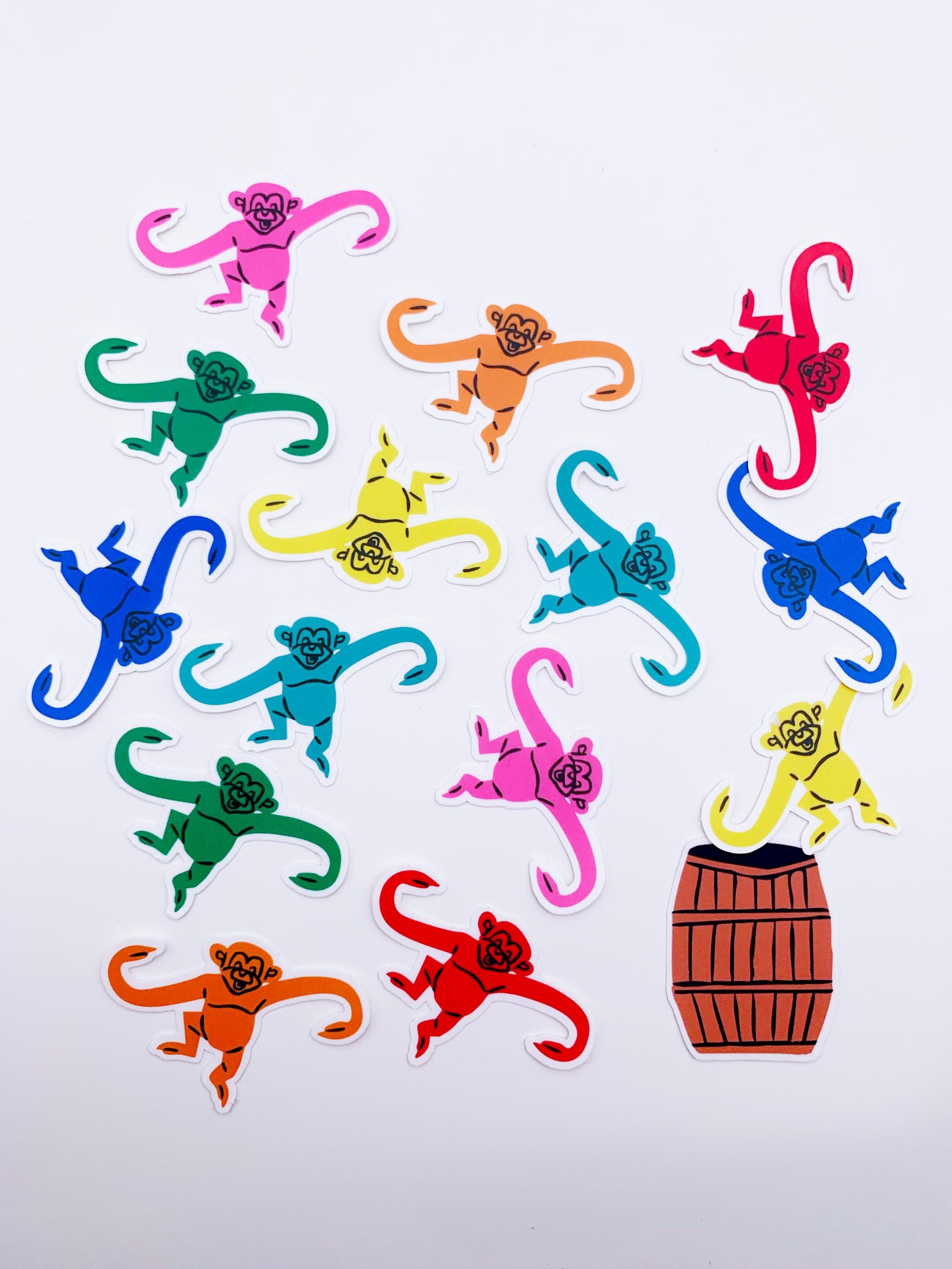 Barrel Monkeys Sticker Pack, Mid-century Style, Matte Finish Planner ...