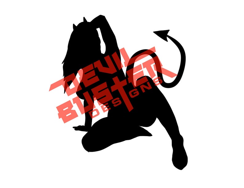 SVG Silhouette Demon Girl Dramatic Pose - Etsy