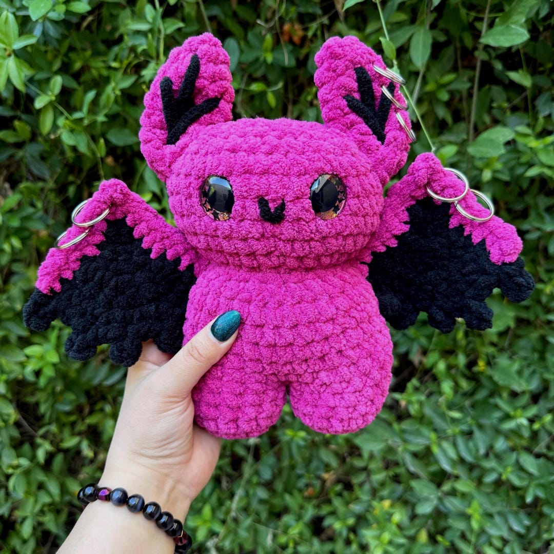 Crochet Bat Plushie, Goth Bat Plushie, Amigurumi Bat, Handmade Bat ...