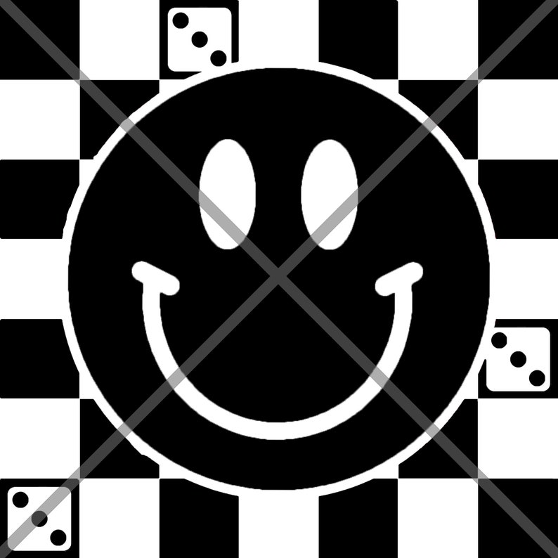 Checkered Pattern Dice Smiley Face PNG Retro Smiley Face (2 Images ...