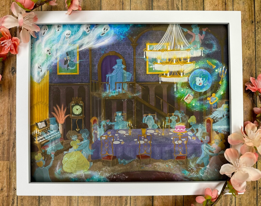 Haunted Ballroom Art Print, Ghost Wall Decor, Spooky Halloween Digital ...