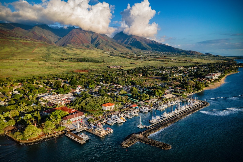 Lahaina, Maui Aerial Landscape Photography Prints • Lustre Paper ...