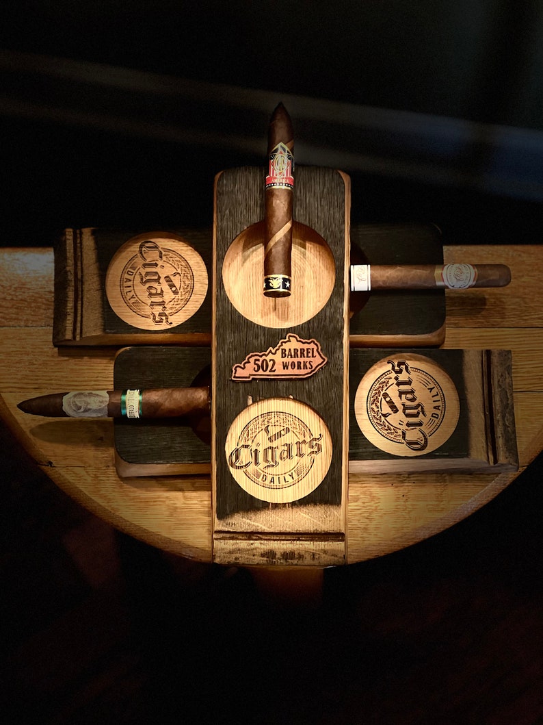 Bourbon Barrel Stave Cigar Ashtray/coaster, Monogram, Groomsmen-gift ...
