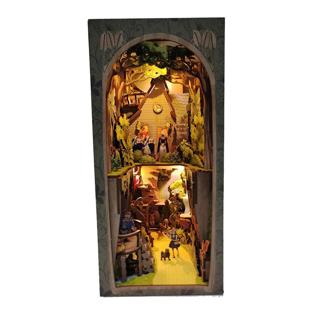DIY Book Nook Kit, Miniature Wonderland Scene, Lighted Bookend Gift ...