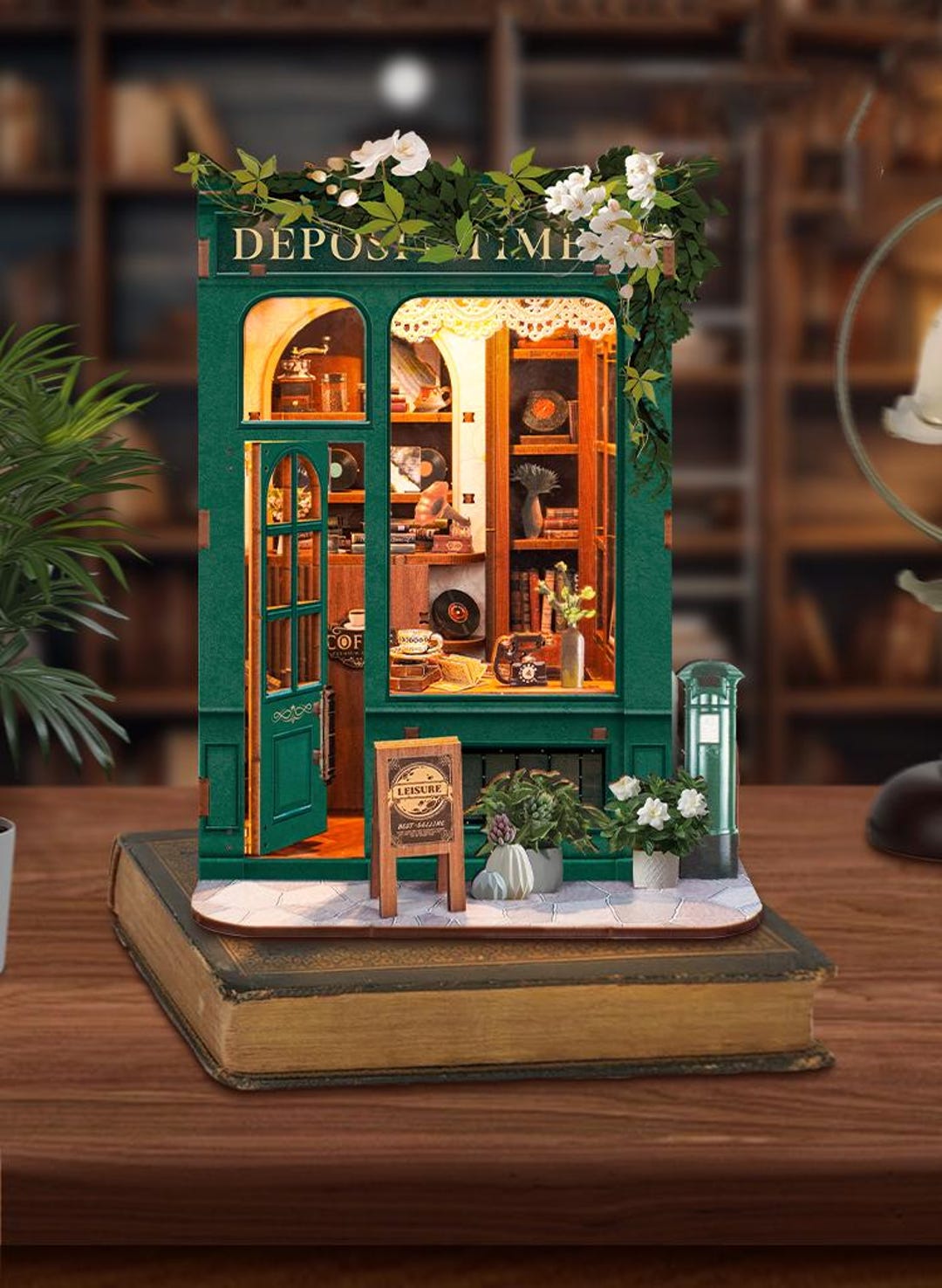 DIY Wooden Book Store Book Nook Kit, Vintage Decor, Miniature Building ...
