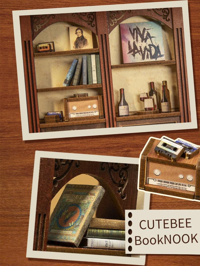 Book Nook Kit, DIY Miniature Music Room, Vintage Music Studio Book Nook ...