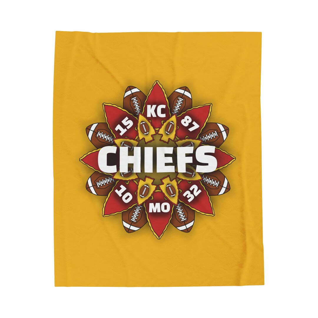 KC Chiefs Football Mandala Plush Blanket - Etsy