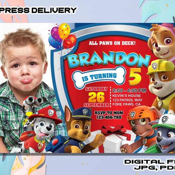 Digital Rubble Invitation - Etsy