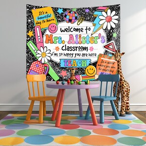 Classroom Decor, Custom Composition Notebook Welcome Teachers Name ...