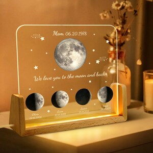 Custom Moon Phase by Date Gift, Lunar by Date Gift, Custom Moons Phase ...