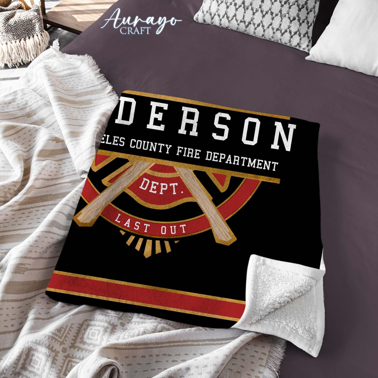 Custom Firefighter Blanket, Gift for Firefighter, Firefighter Thin Red ...