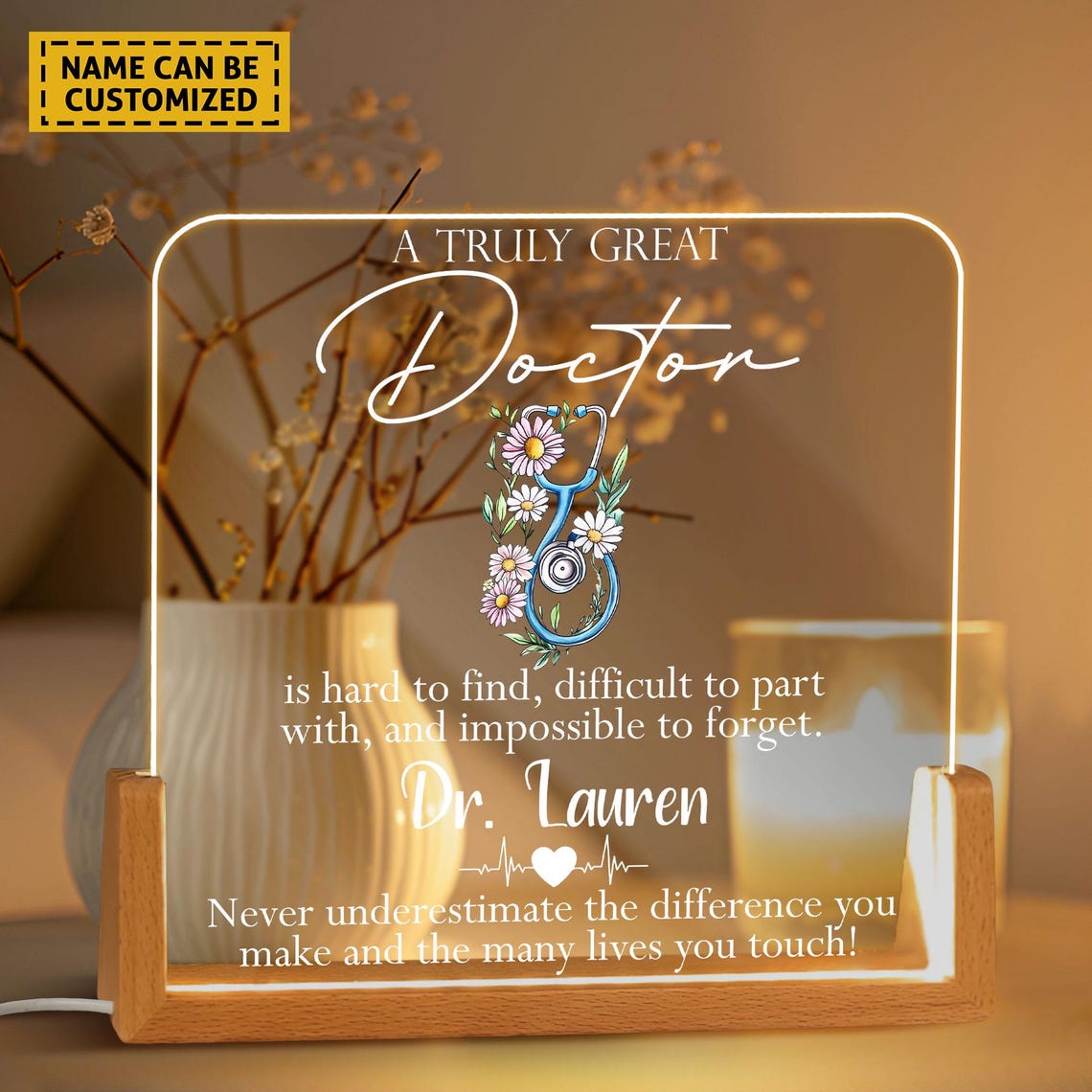 Personalized Custom Acrylic Plaque, Doctor Gift, Appreciation Gift ...