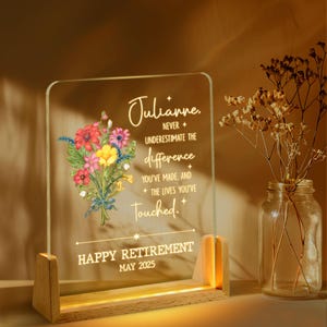 Personalized Retirement Night Light, Custom Retirement Gifts for Women ...