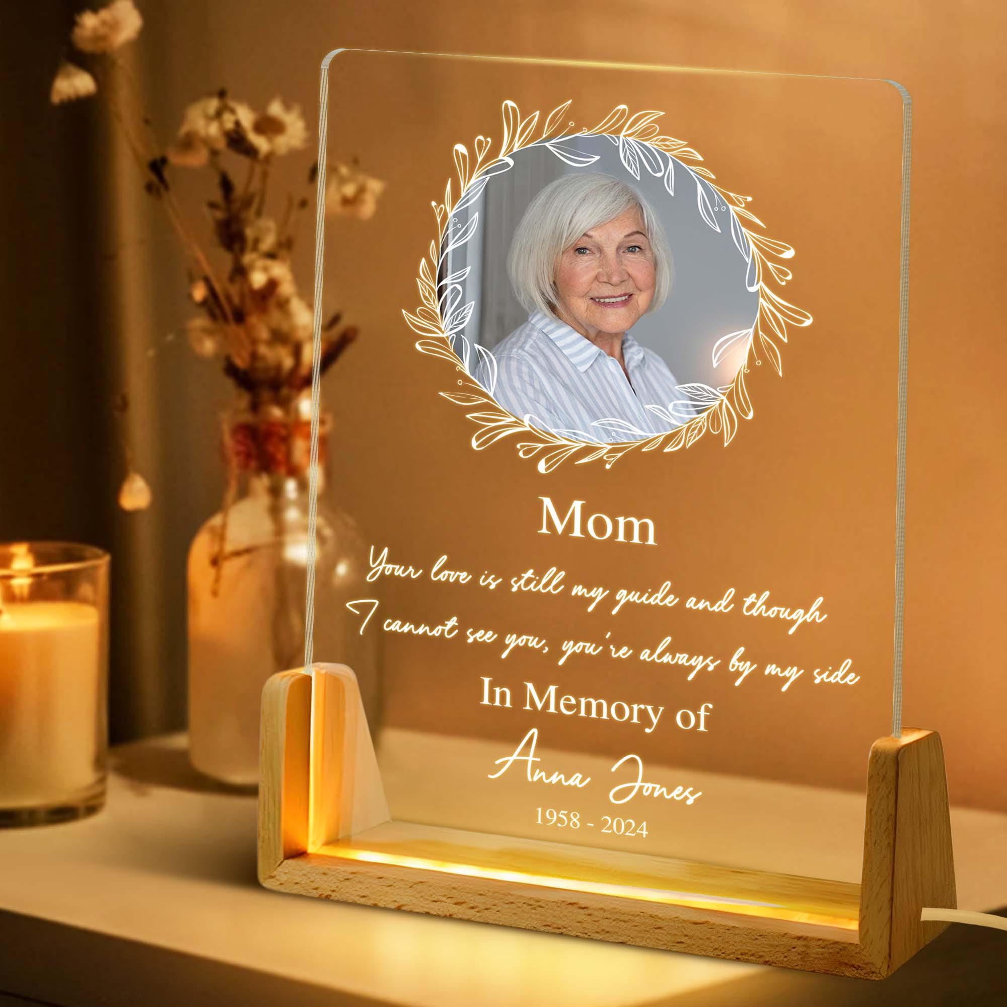 Custom Photo Memorial Night Light Gift Mom Remembrance,mom Loss LED ...