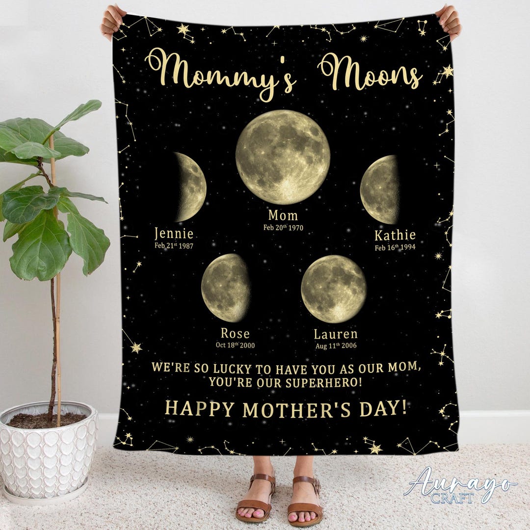 Personalized Moon Phase by Date Gift, Personalised Mom Moon Phase ...