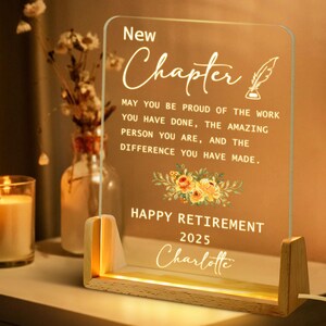 Personalized Retirement Night Light, Happy Retirement LED Light, Custom ...
