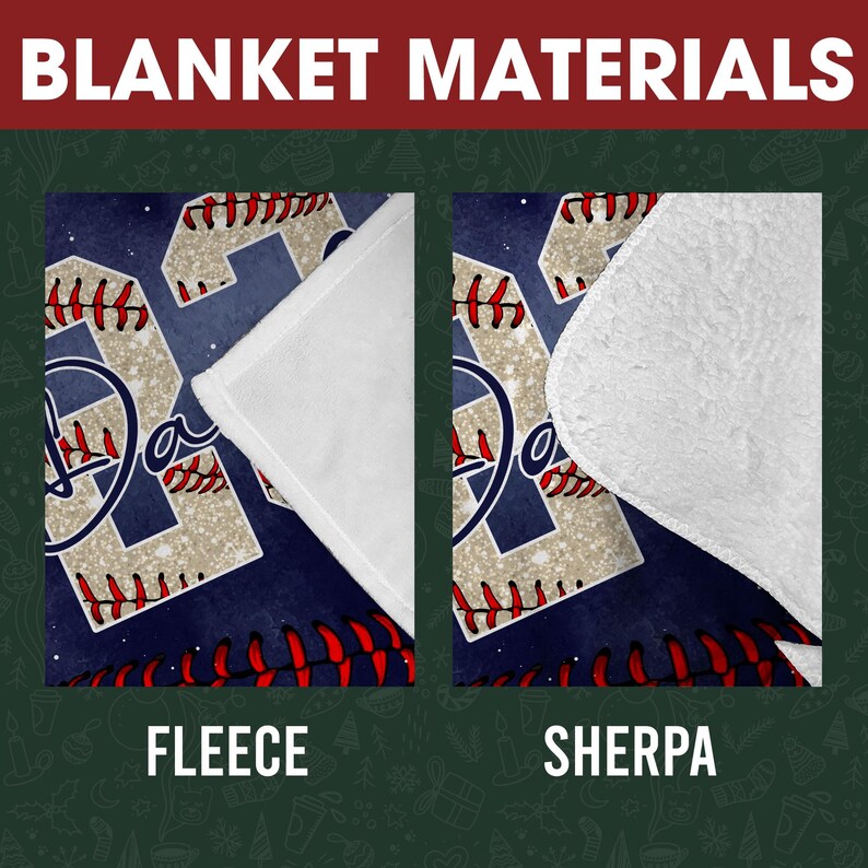 Personalized Baseball Blanket, Custom Name Number Soft Cozy Sherpa ...