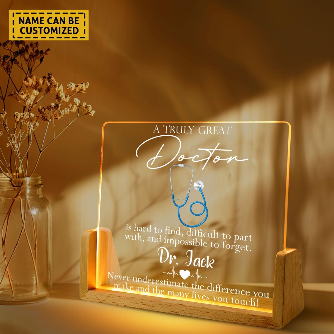 Personalized Custom Acrylic Plaque, Doctor Gift, Appreciation Gift ...