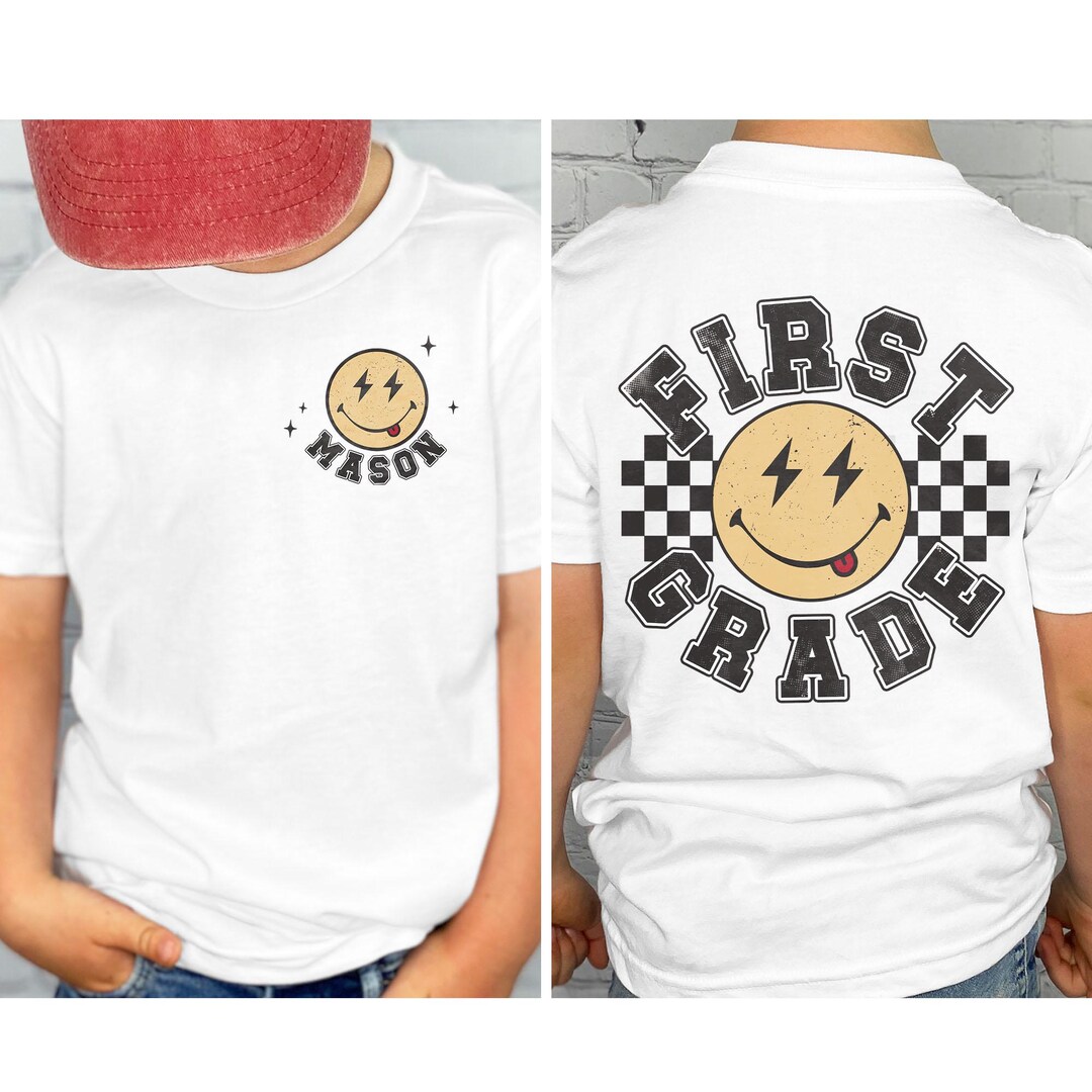 Custom Kids Name Back to School First Grade Shirt, First Grade Kid ...