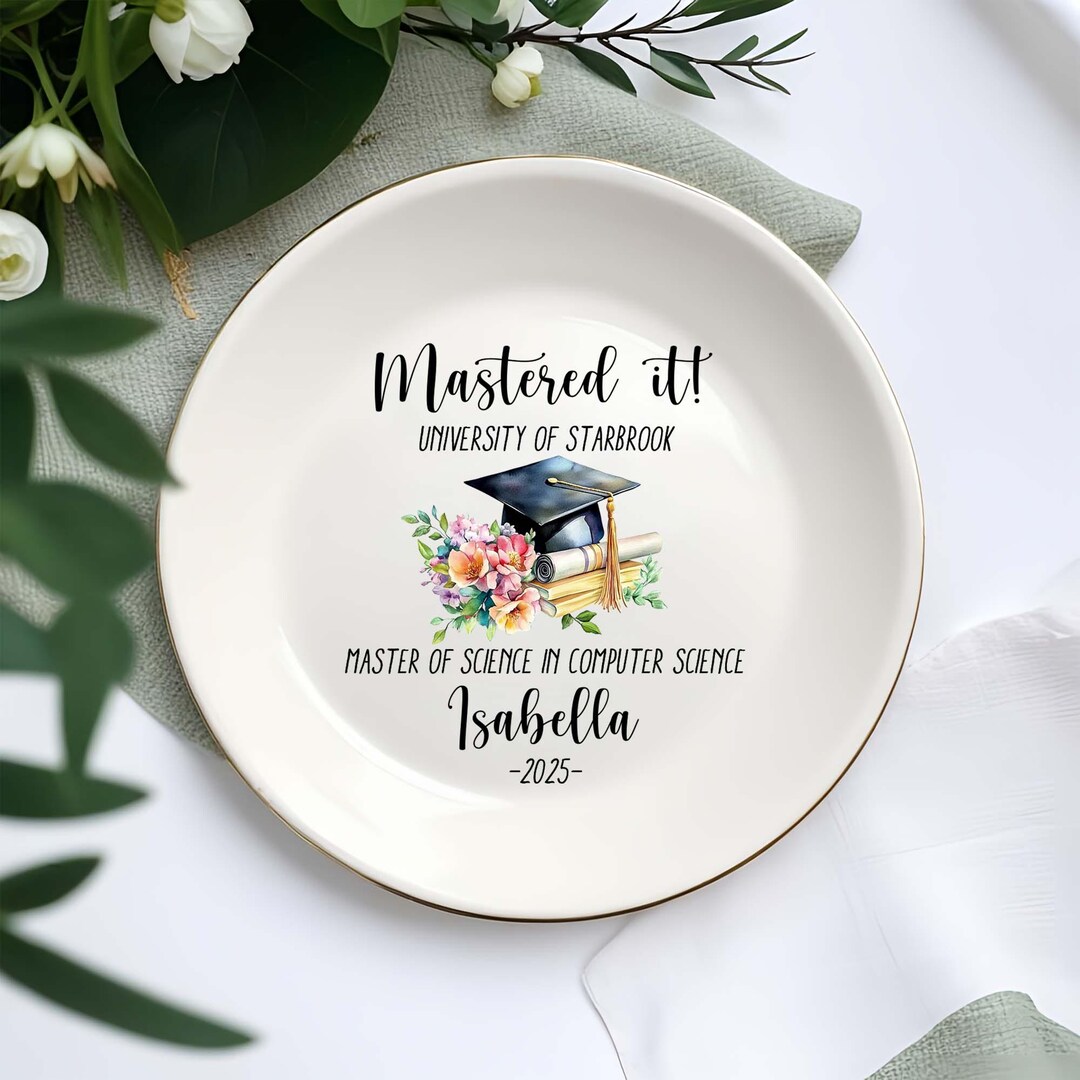 Masters Degree Jewelry Dish, Personalized Master's Degree Graduation ...