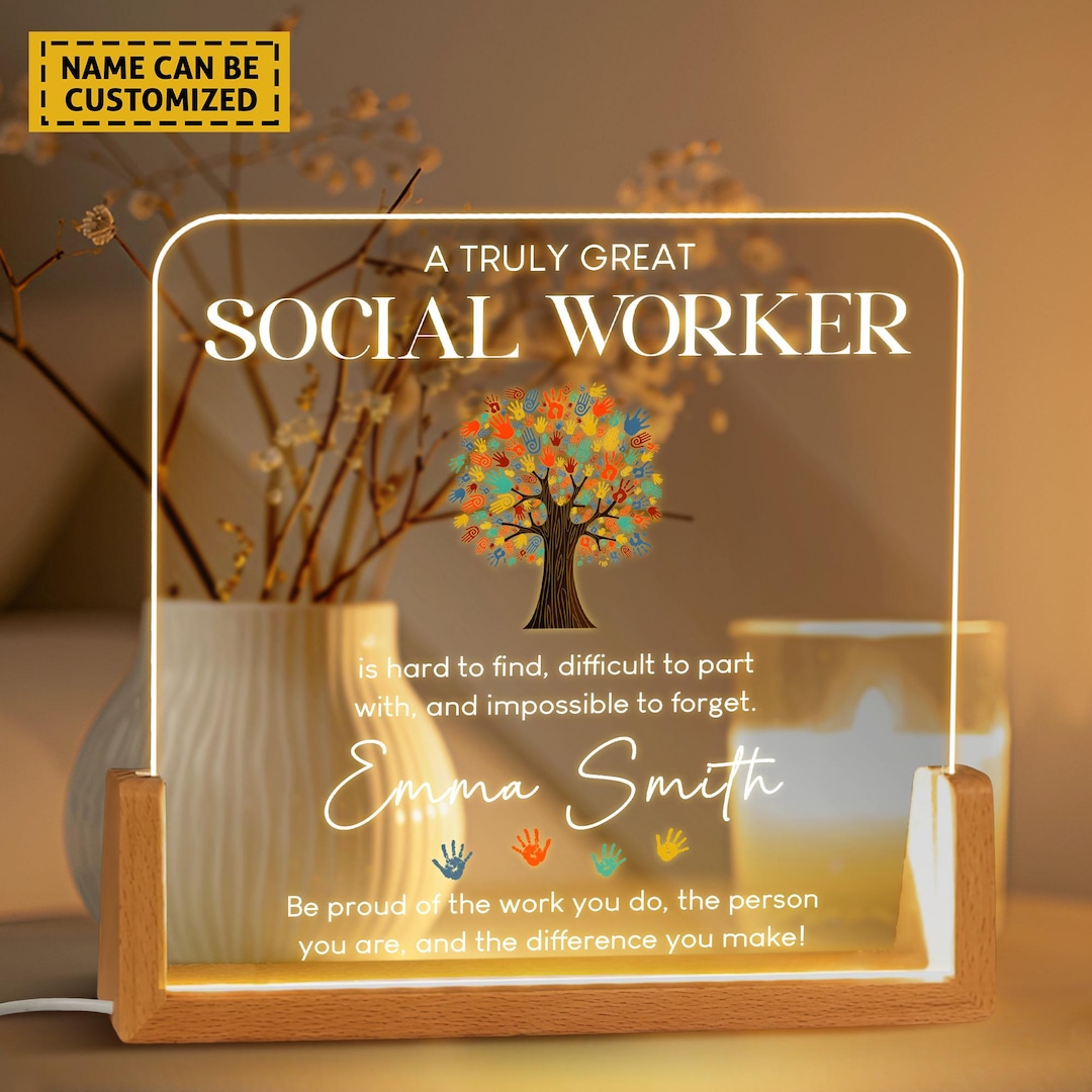 Social Worker Gift, Personalized Custom Acrylic Plaque, Social Work ...