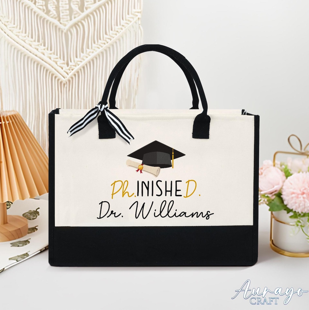 Personalized Phd Graduation Tote Bag, Doctorate Graduation Gift ...