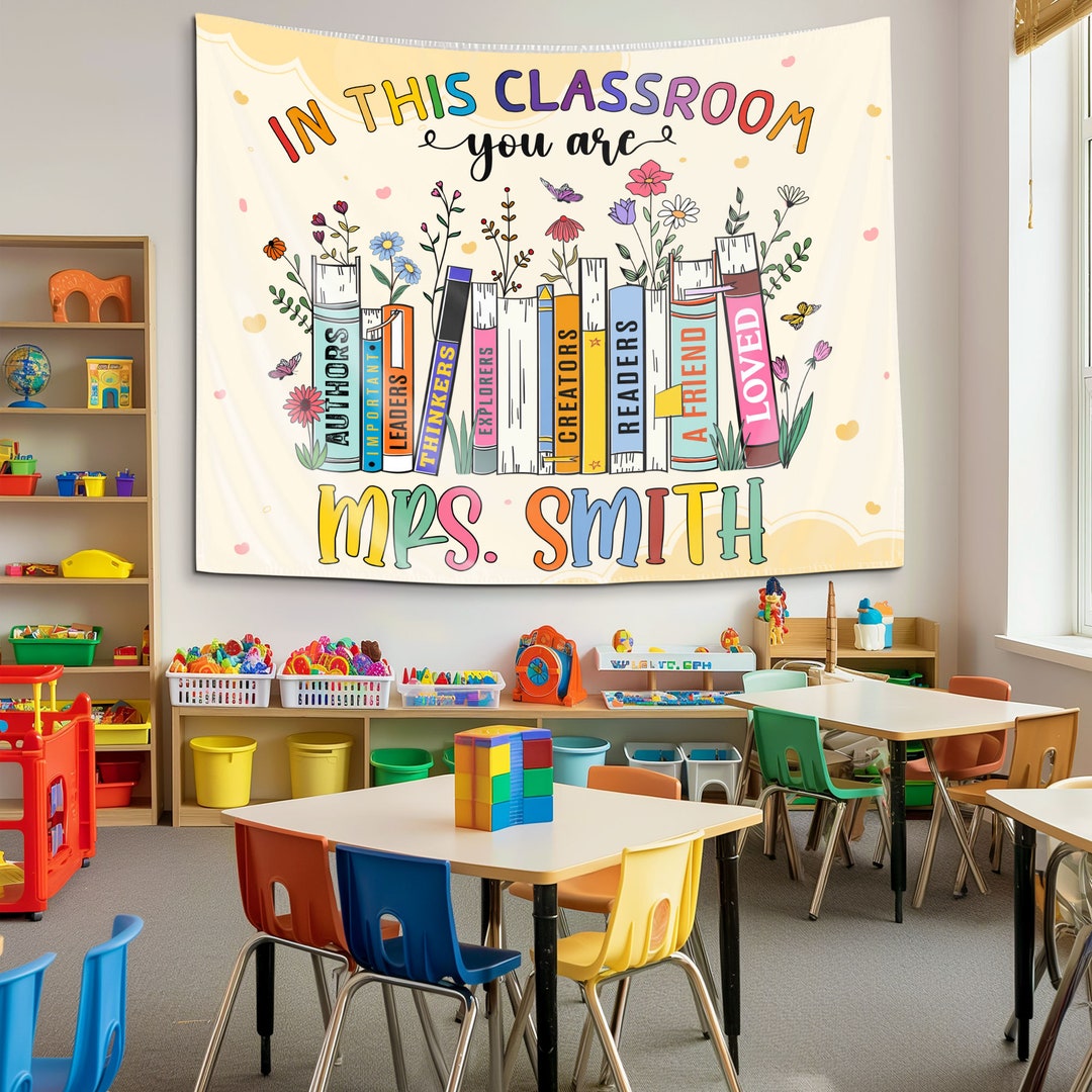 Groovy Classroom Decor First Day of School, Personalized Teacher Name ...