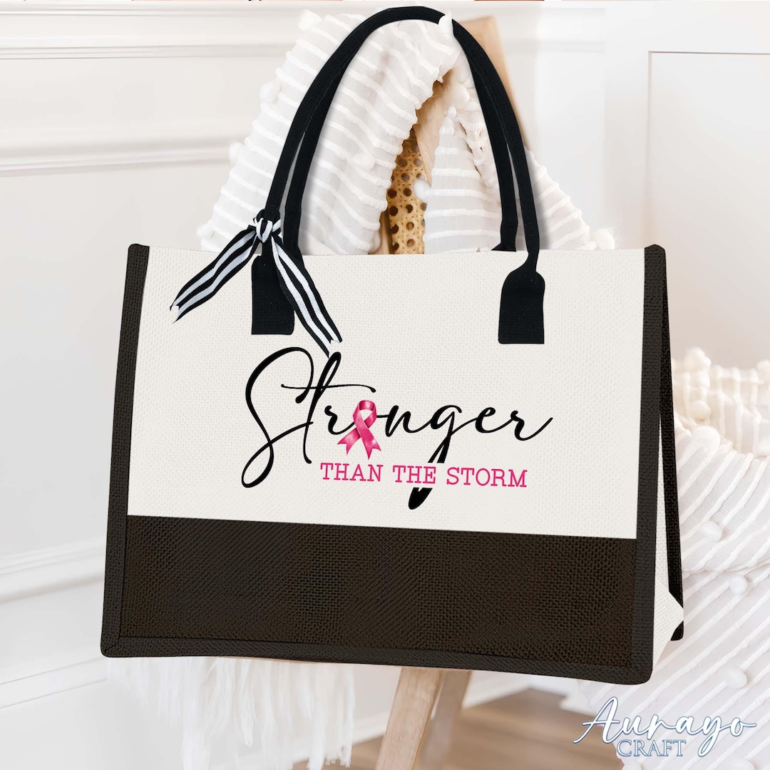 Cancer Support Bag, Fight Cancer Tote Bag, Stronger Than the Storm Tote ...