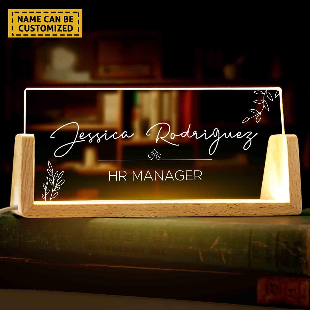 Personalized Modern Office Desk Name Plate, Custom Desk Nameplate With ...
