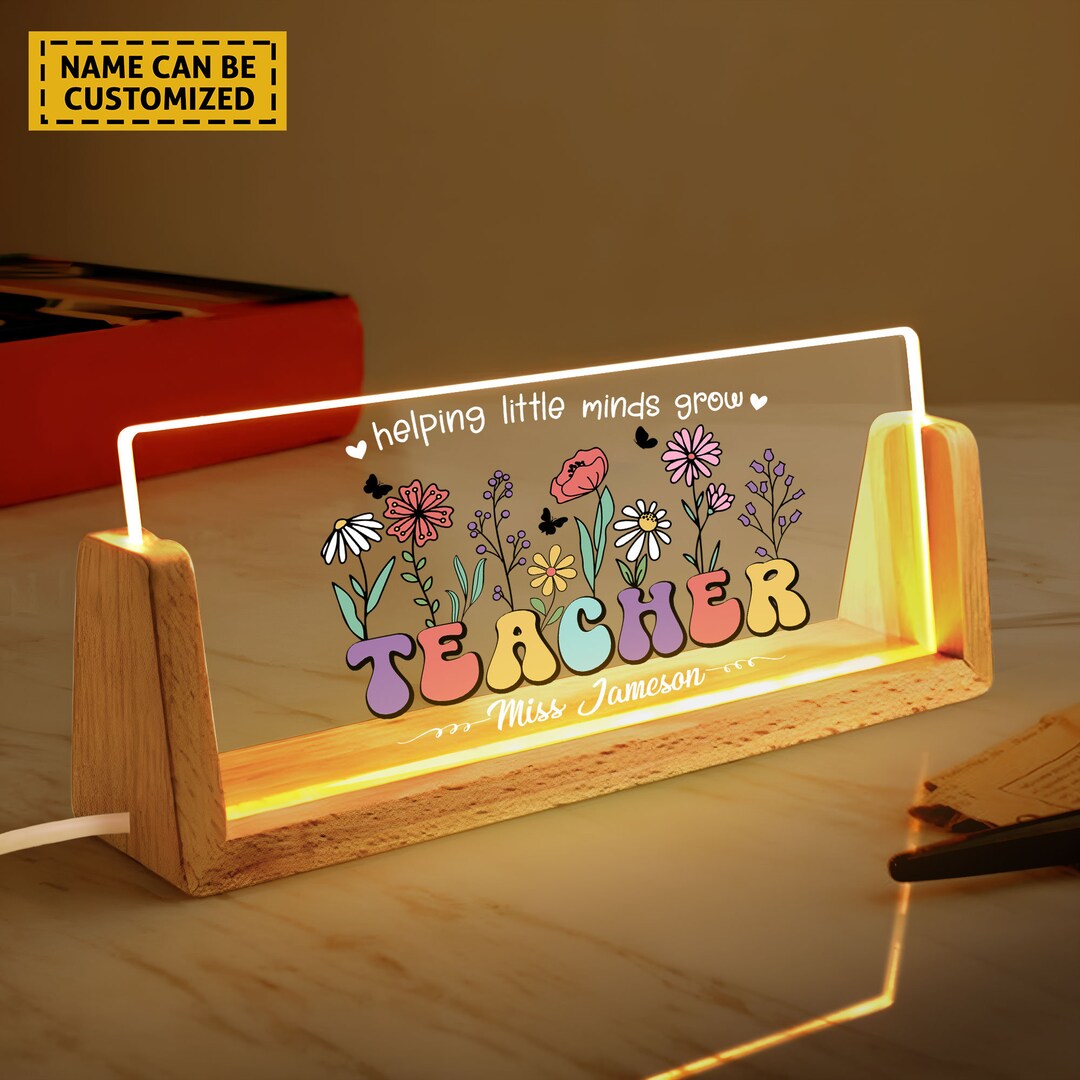 Personalized Name Desk Plate for Teacher, Custom Name Sign for Desk ...