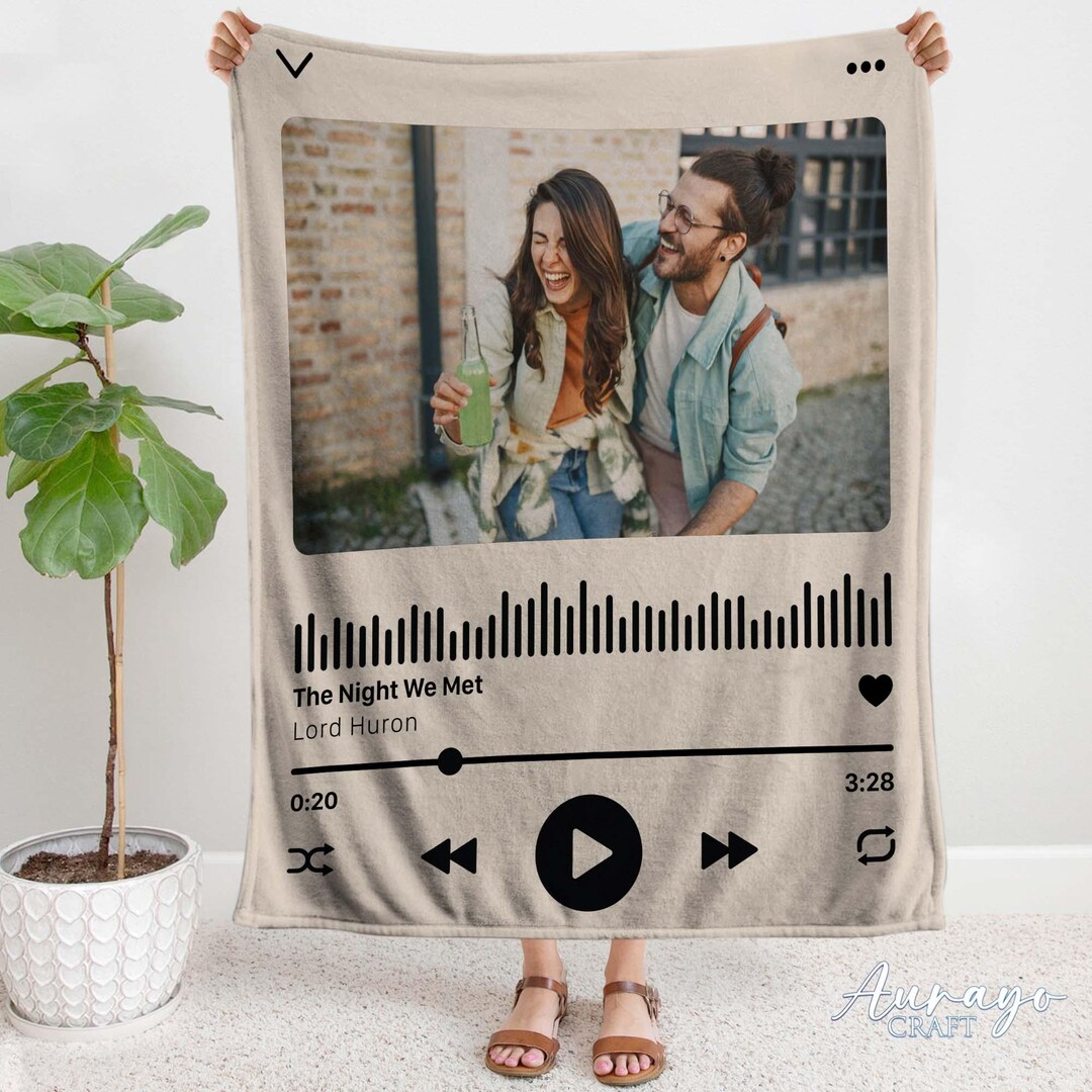 Personalized Music Blanket, Custom Blanket With Photo & Song ...
